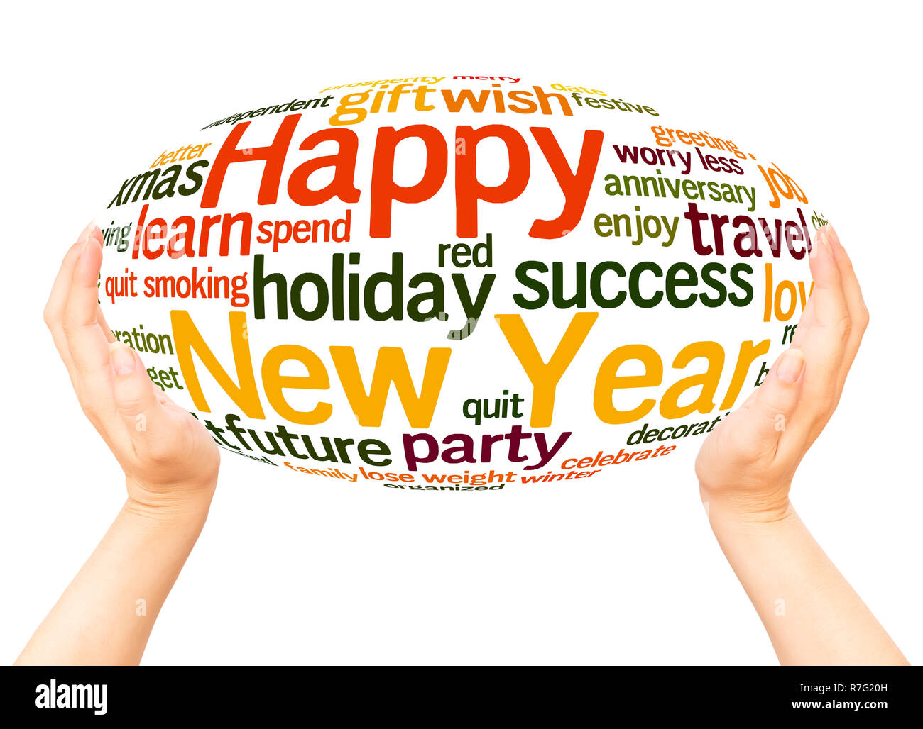Happy new year word cloud hi-res stock photography and images - Alamy