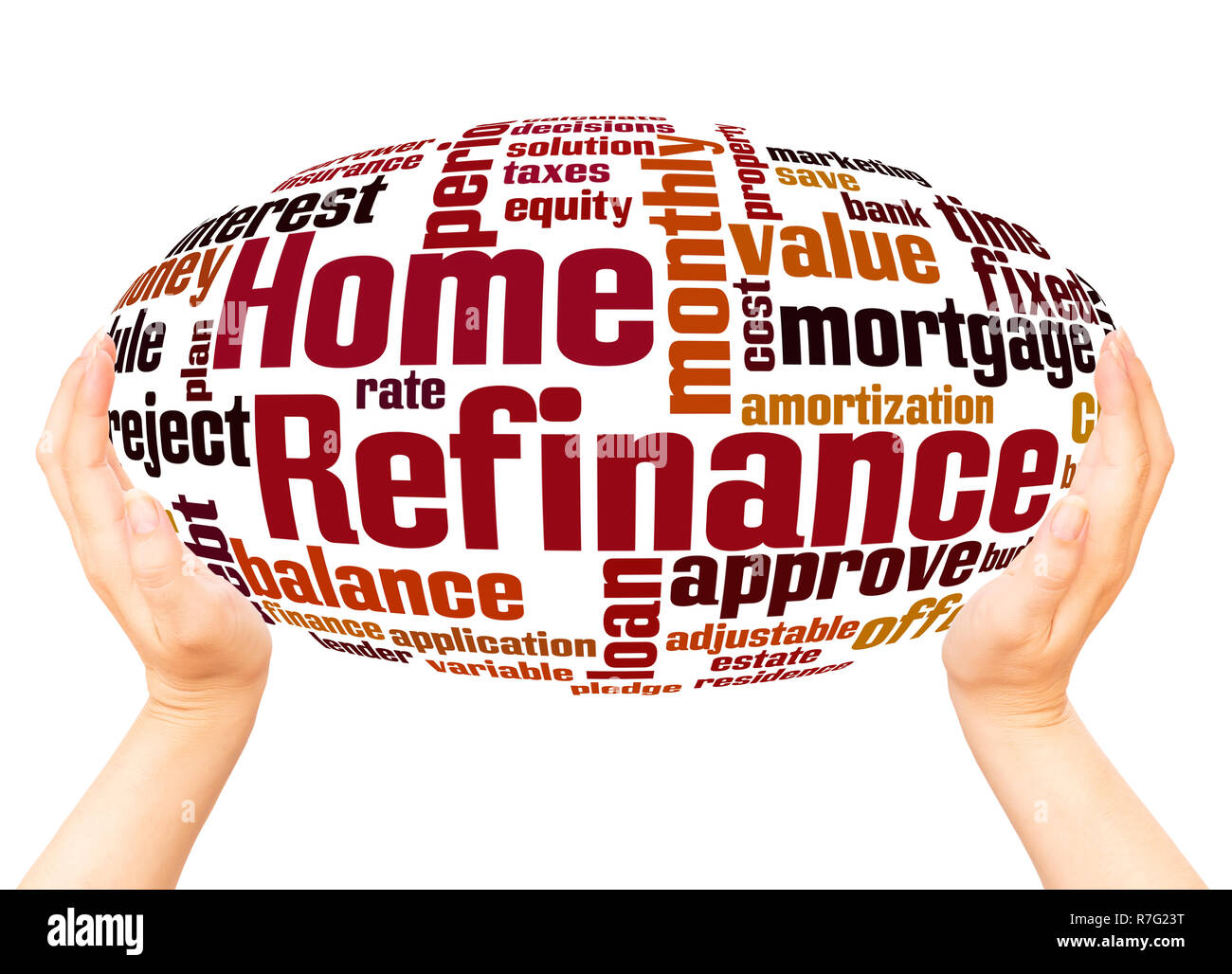 Home Refinance word cloud and hand with marker concept on white ...