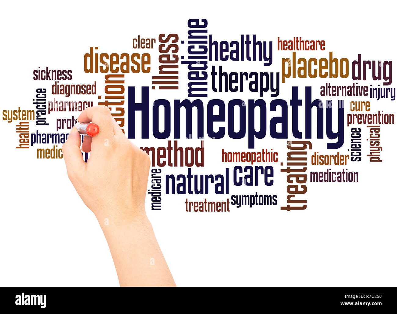 Homeopathy word cloud hand writing concept on white background Stock ...