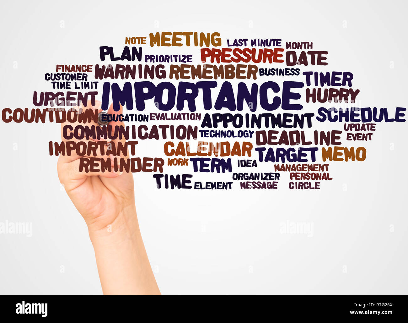 Importance Word Cloud And Hand With Marker Concept On White Background importance-word-cloud-and-hand-with-marker-concept-on-white-background