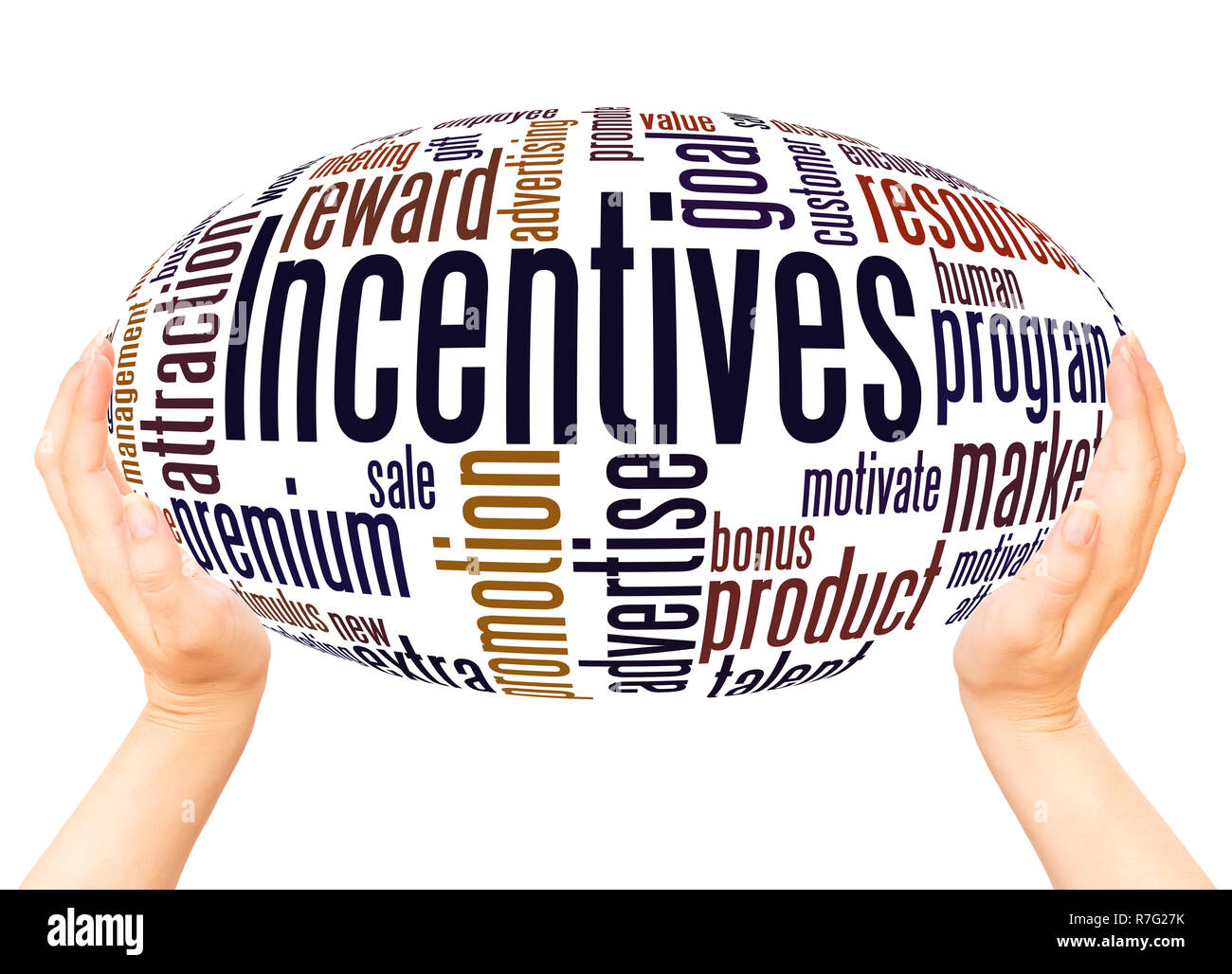 Incentives word cloud hand sphere concept on white background Stock ...
