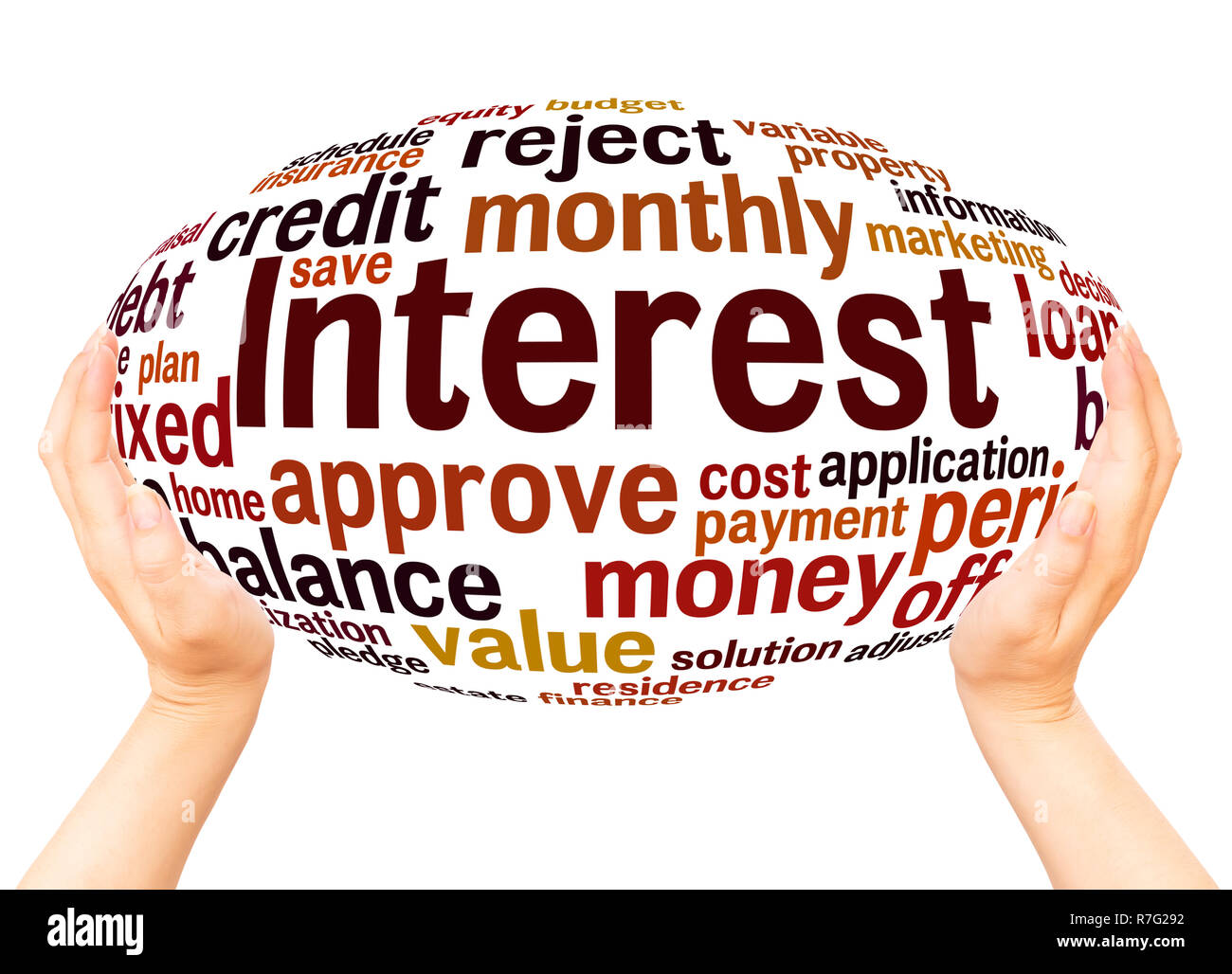 Interest word cloud hand sphere concept on white background Stock Photo ...