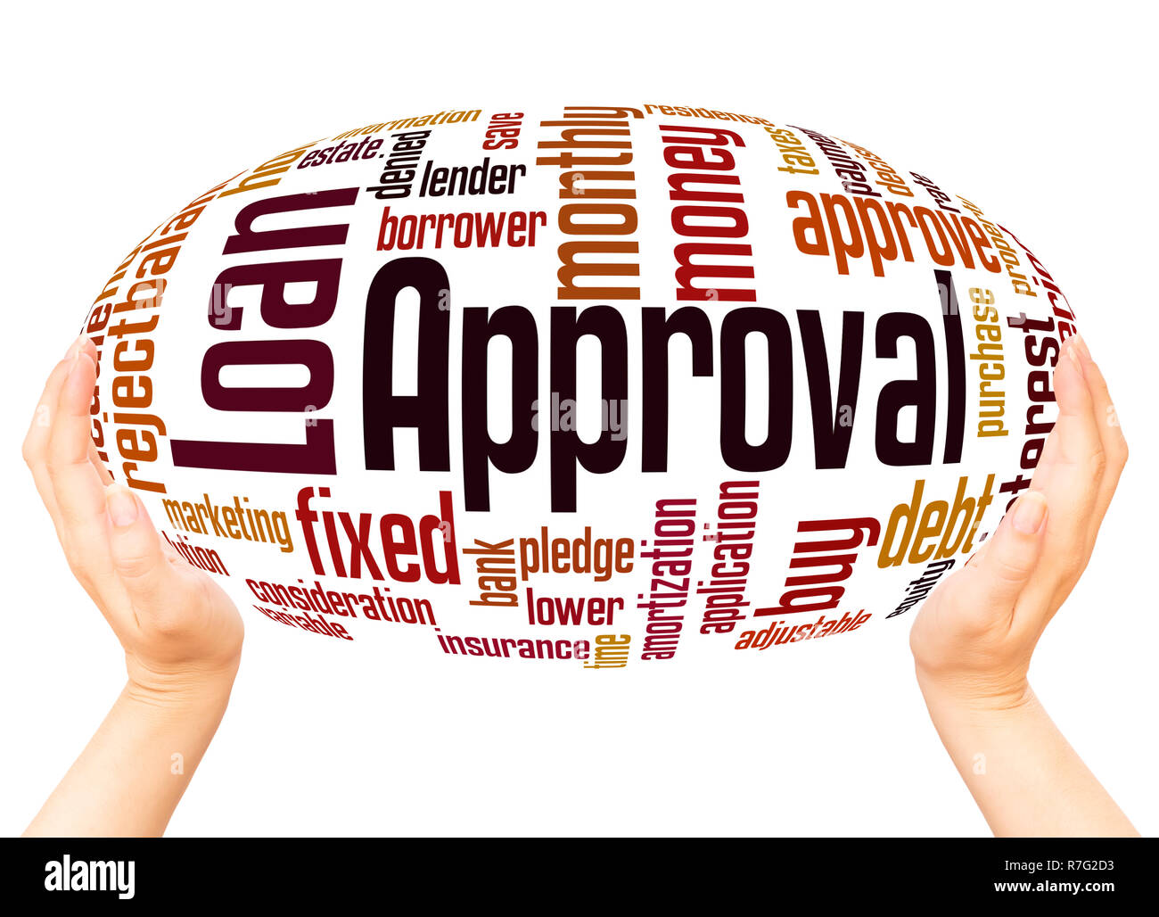 Loan Approval word cloud hand sphere concept on white background Stock ...