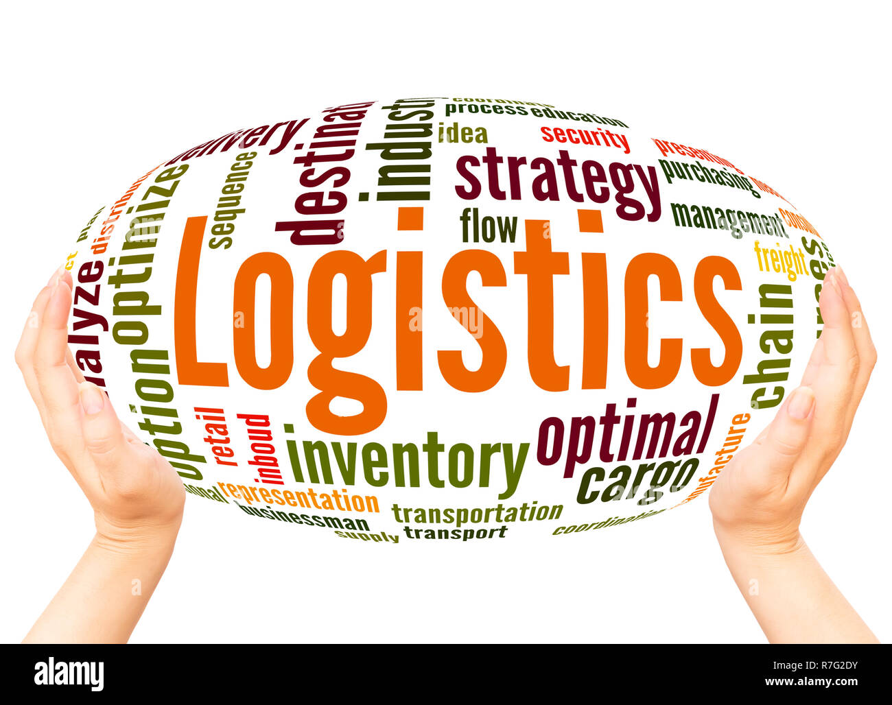 Logistics word cloud hand sphere concept on white background Stock ...