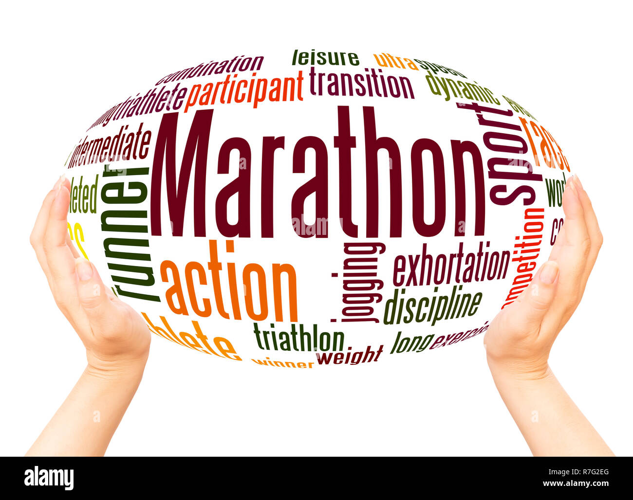 Marathon word cloud hand sphere concept on white background Stock Photo ...