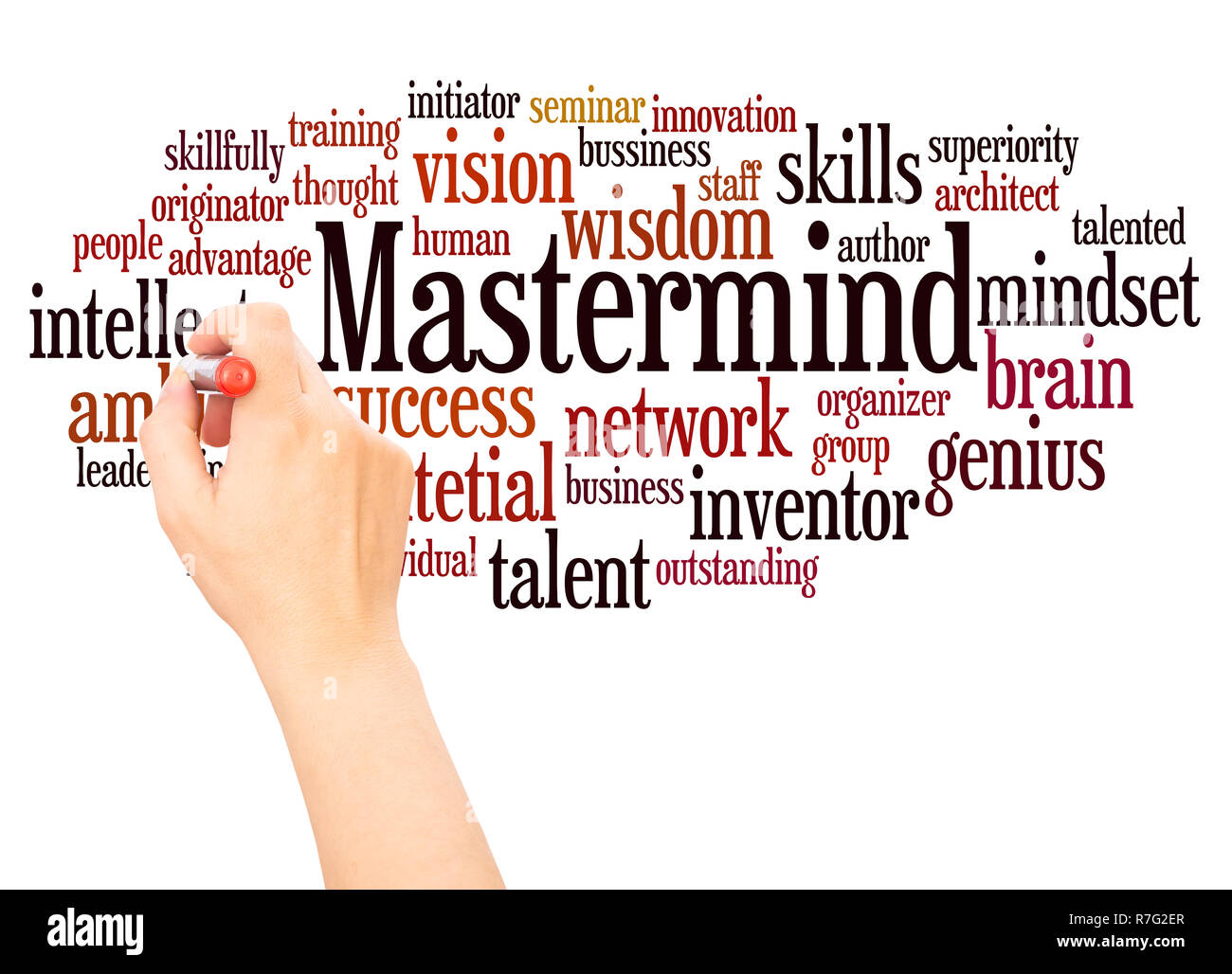 Mastermind word cloud hand writing concept on white background Stock ...