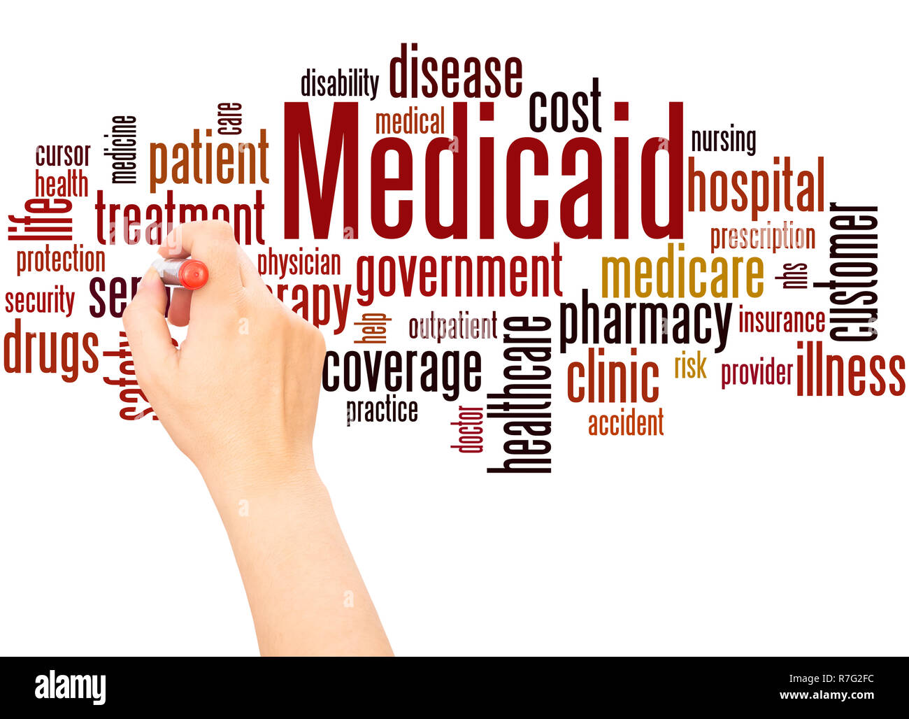 Medicaid word cloud hand writing concept on white background Stock ...