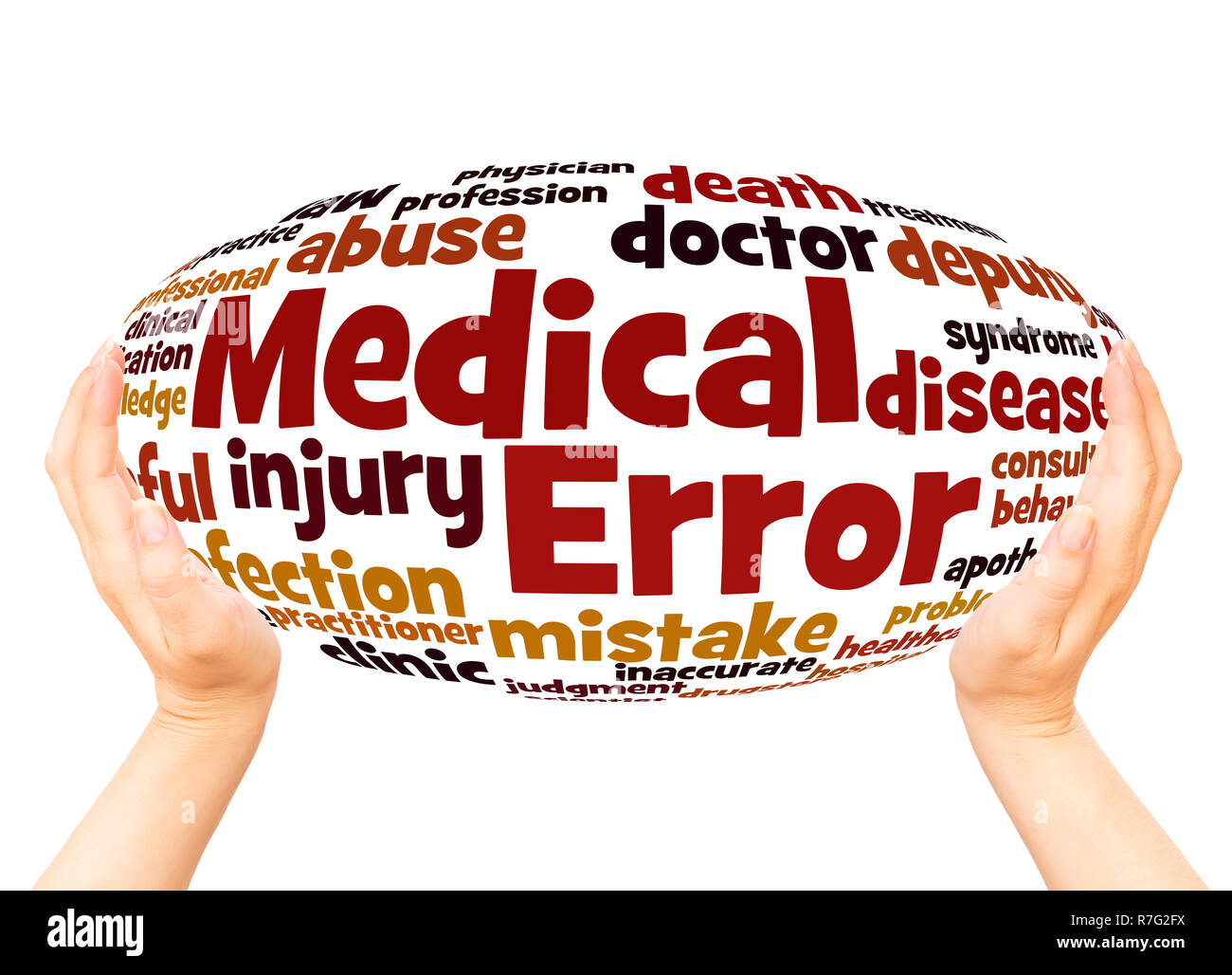 Medical Error word cloud hand sphere concept on white background Stock ...