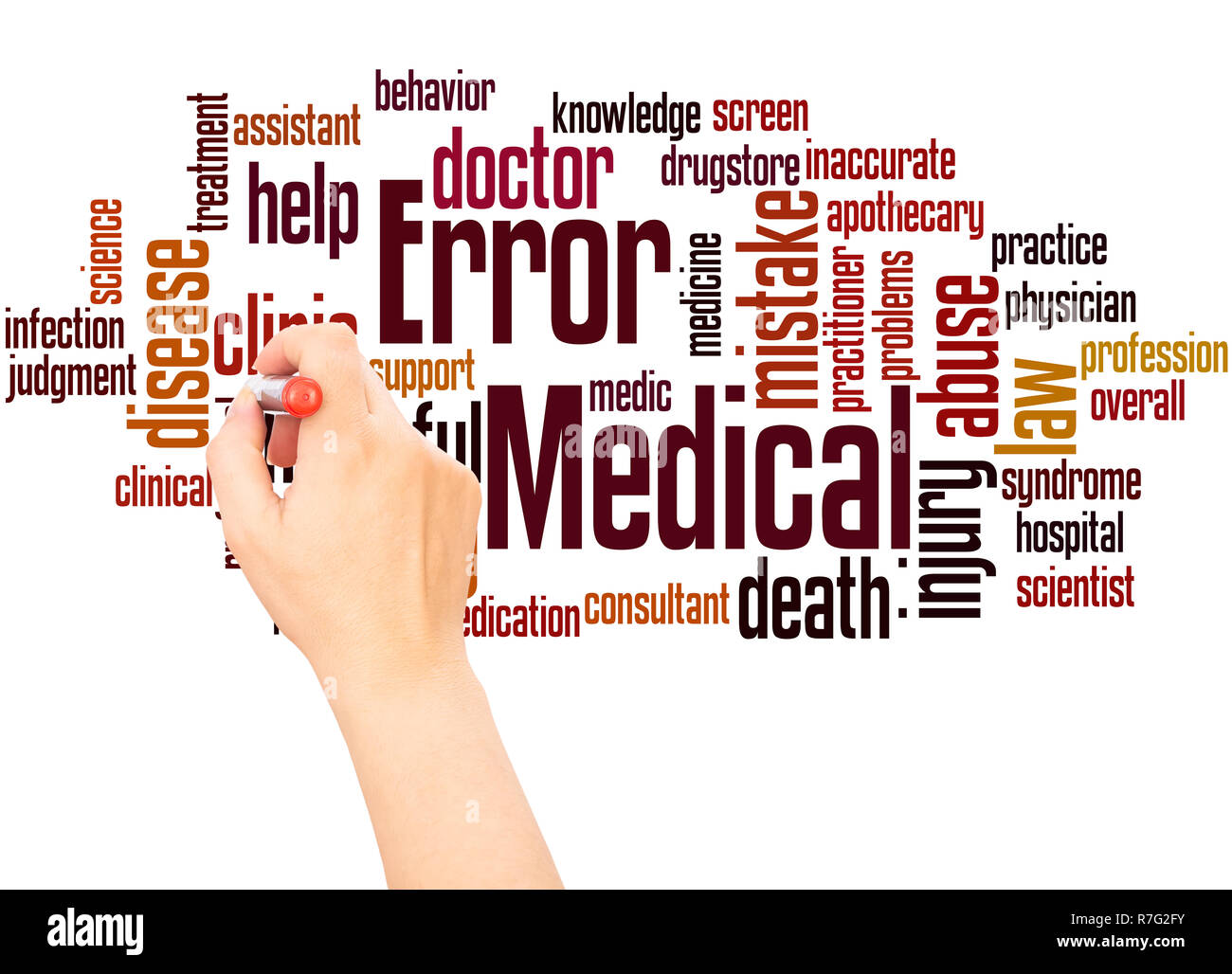 Medical Error word cloud hand writing concept on white background Stock ...