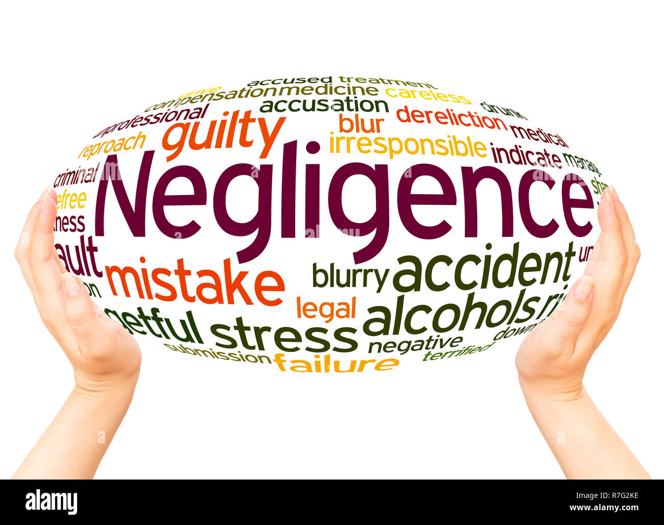 Negligence word cloud hand sphere concept on white background Stock ...