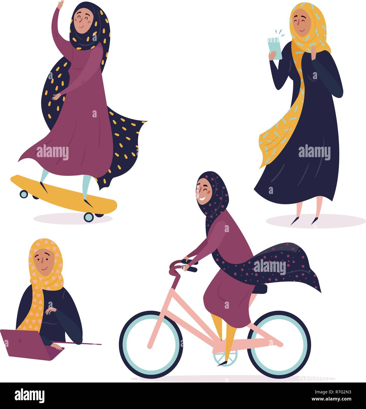 Iranian young girl Stock Vector Images - Alamy