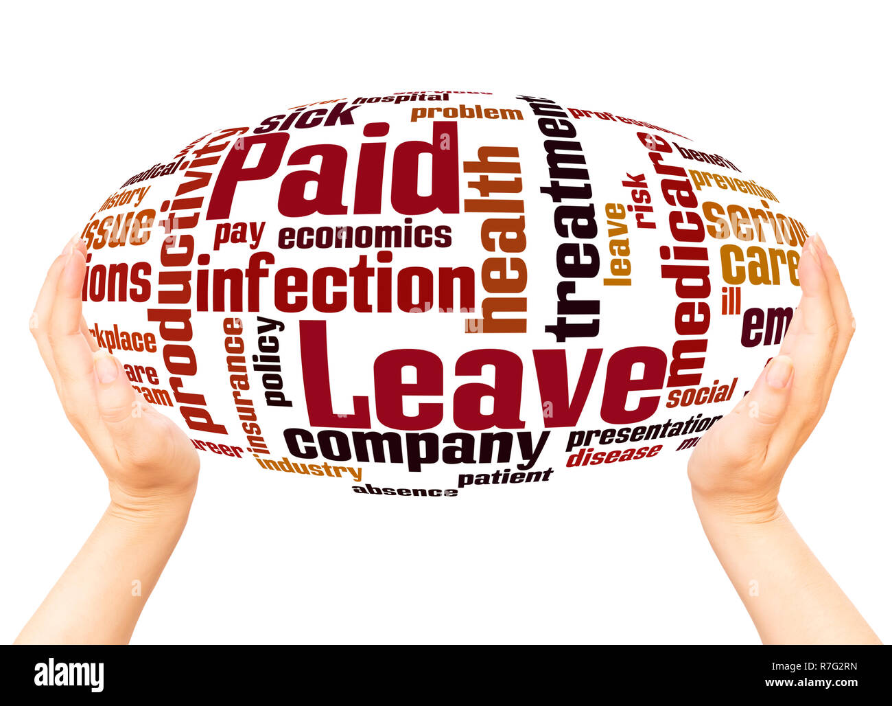 Paid Leave word cloud hand sphere concept on white background Stock ...
