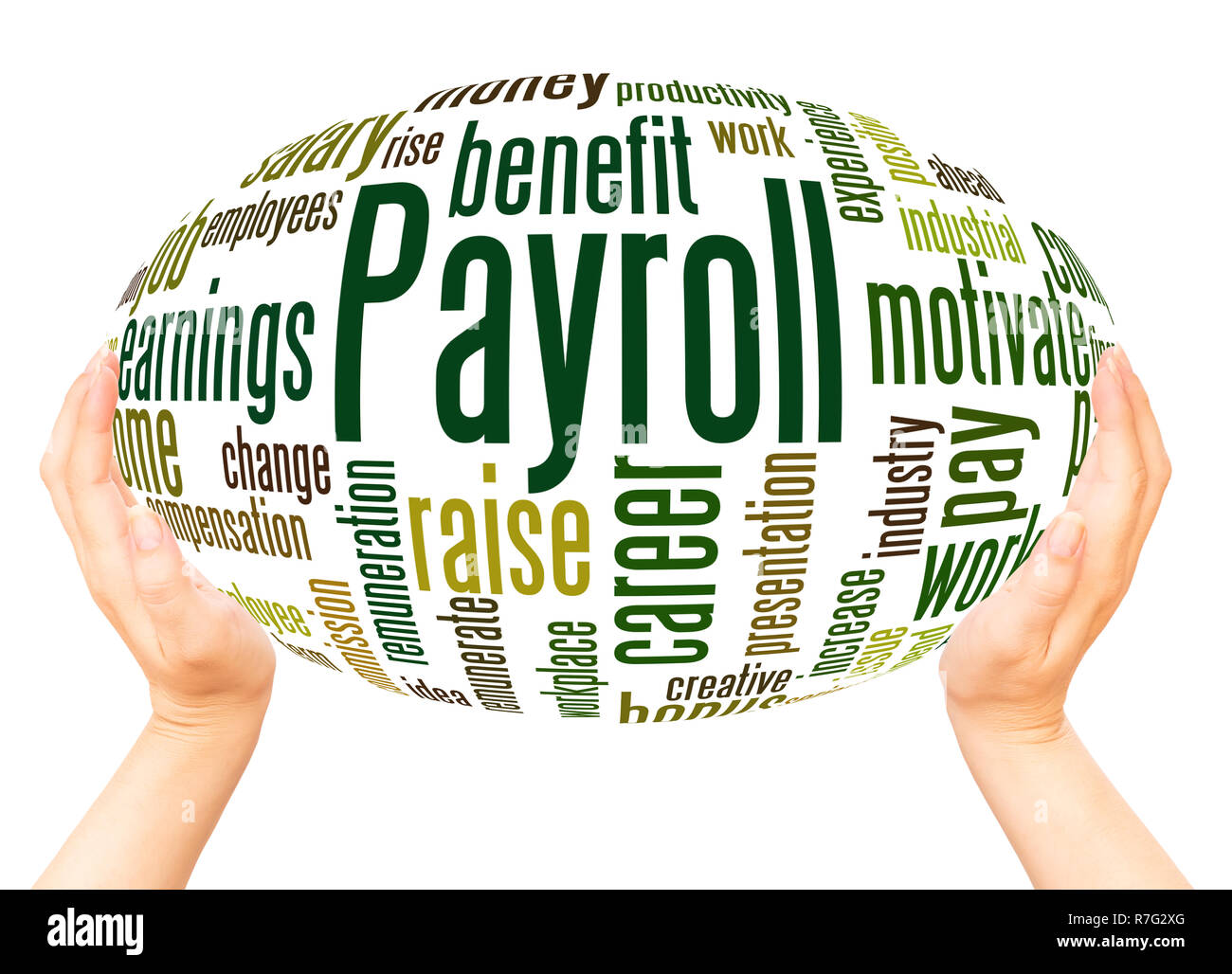 Payroll word cloud hand sphere concept on white background Stock Photo ...