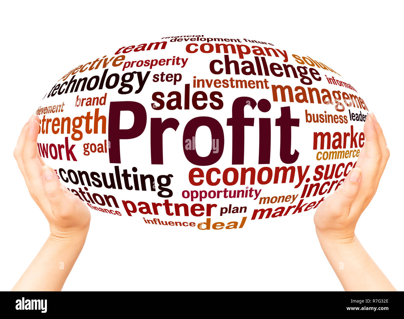 Profit word cloud hand sphere concept on white background Stock Photo ...