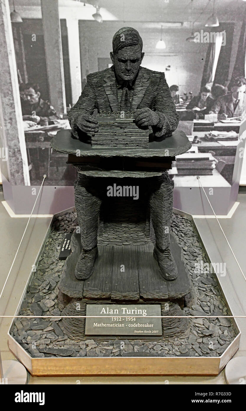 Alan Turing slate sculpture by Stephen Kettle at Bletchley Park Museum ...