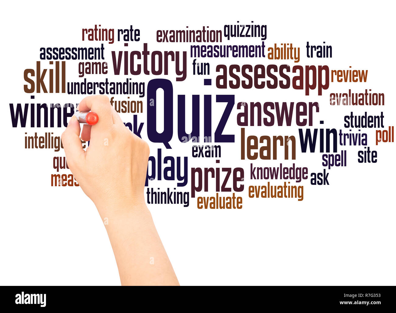 Quiz word cloud hand writing concept on white background Stock Photo ...