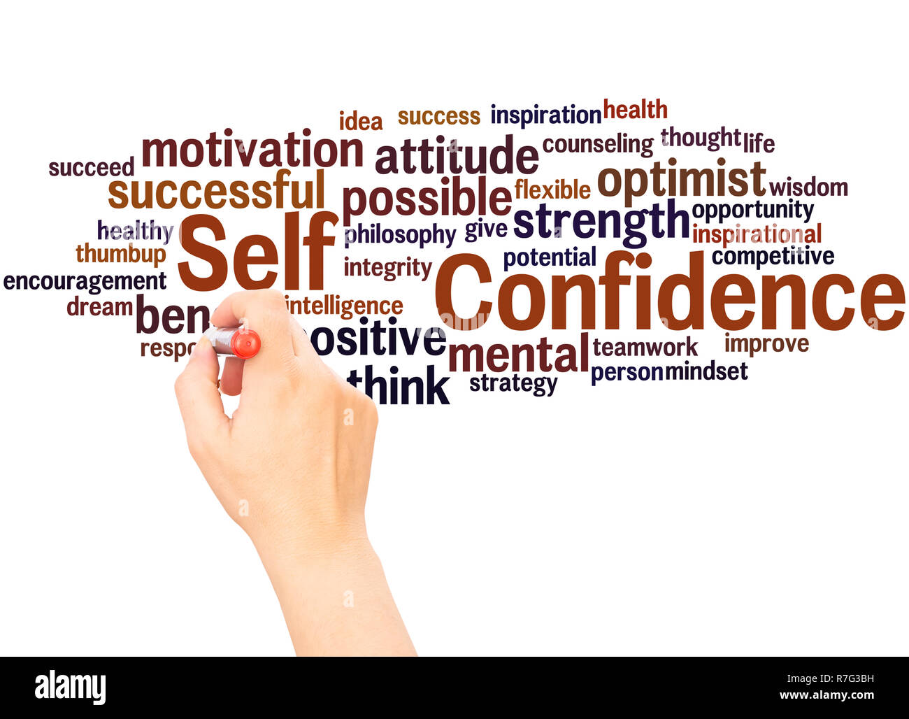 Self Confidence word cloud hand writing concept on white background ...