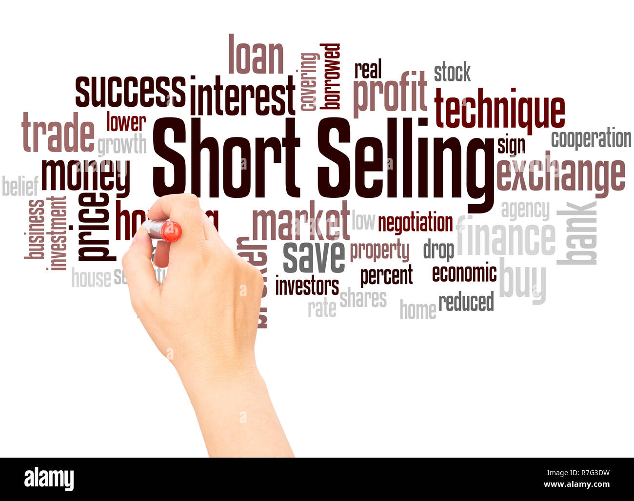 Short Selling word cloud hand writing concept on white background Stock ...