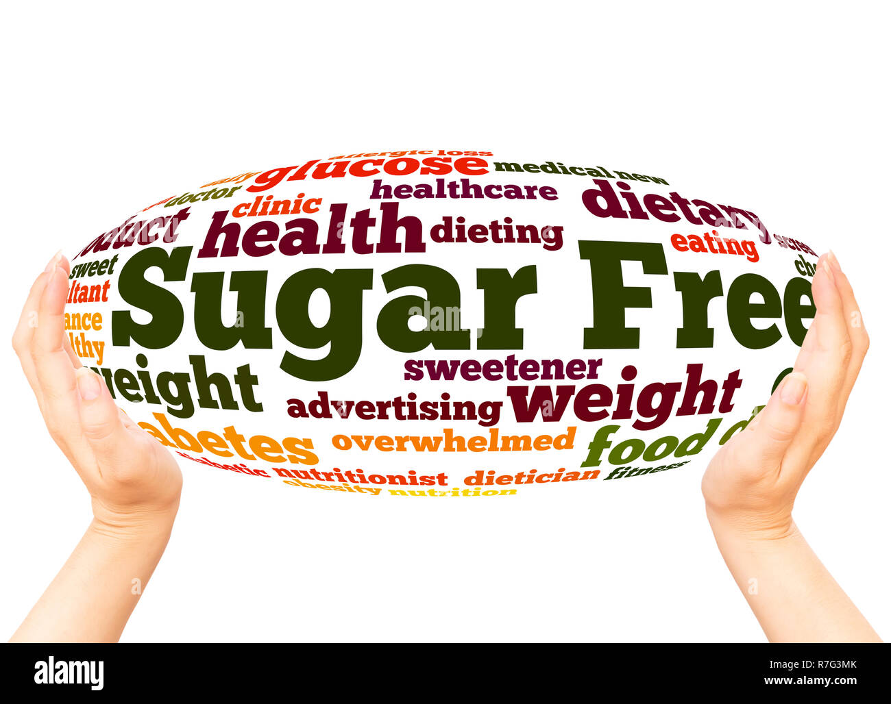 Sugar Free word cloud hand sphere concept on white background Stock ...