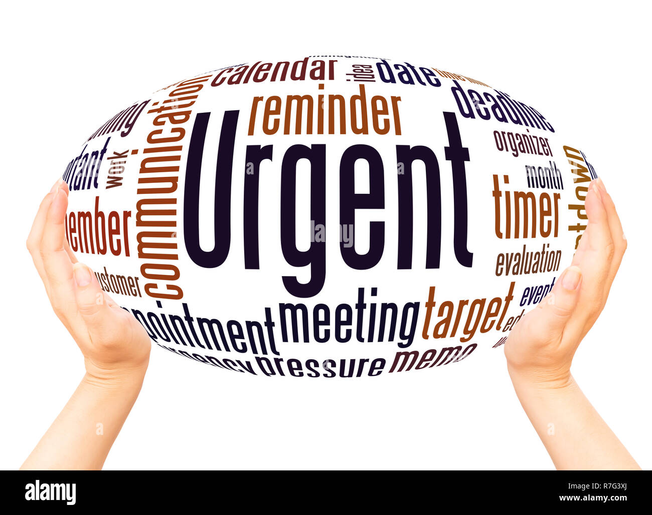 Urgent word cloud hand sphere concept on white background Stock Photo ...