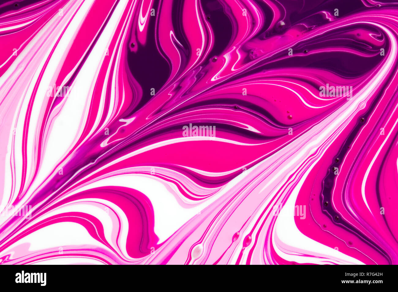 Abstract pink, white and purple liquid paint swirl background Stock ...