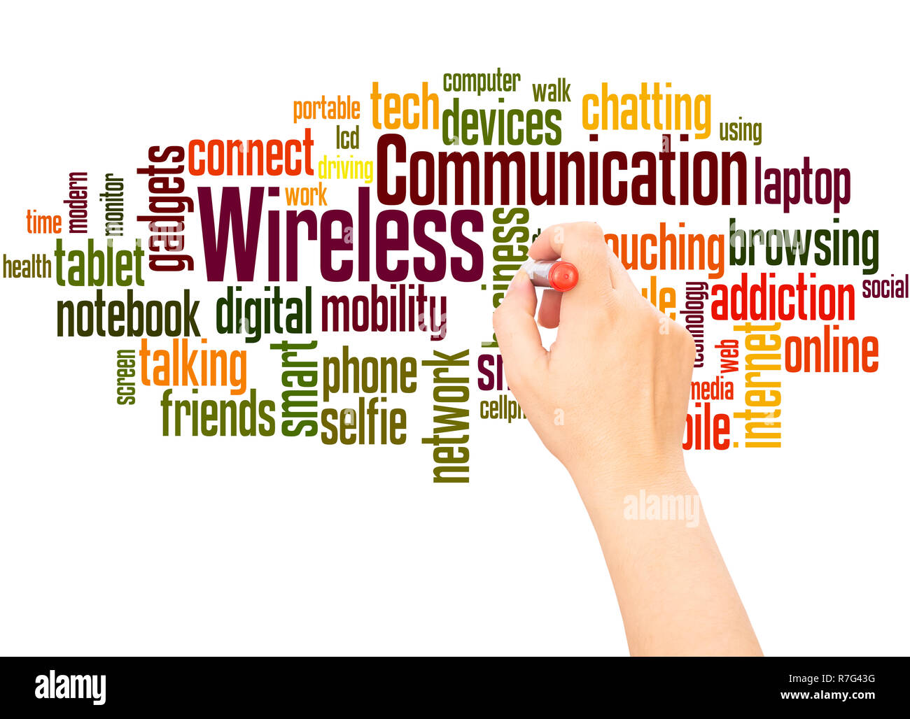 Wireless Communication Word Cloud Hand Writing Concept On White wireless-communication-word-cloud-hand-writing-concept-on-white