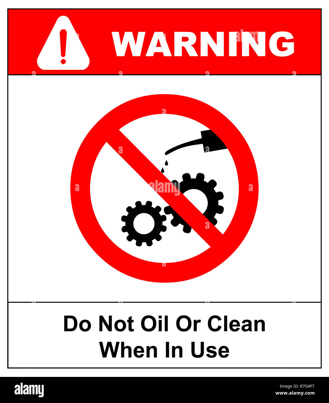Do not oil or clean when in use. illustration isolated on white ...