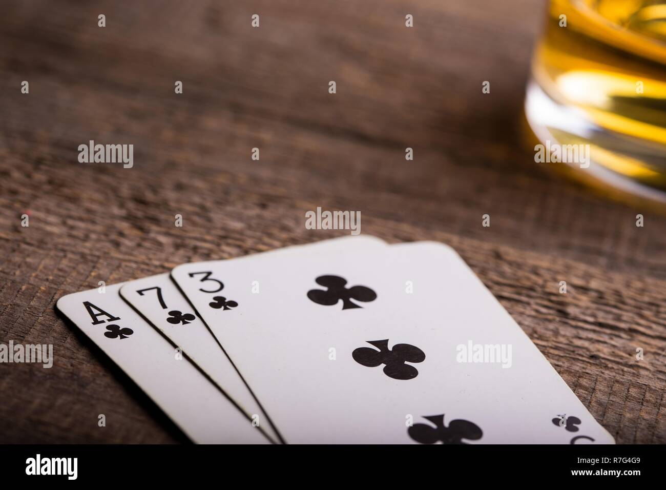 Poker card seven black heart hi-res stock photography and images - Alamy
