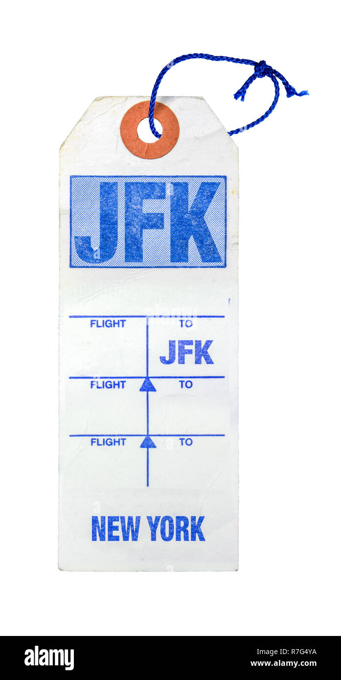 Vintage Retro New York City (JFK) Airport Luggage Label Or Tag With ...