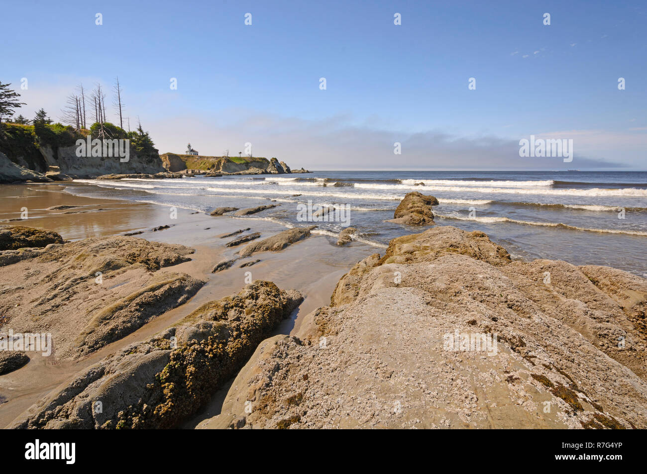 Rocks and Waves on a Sheltered Beach on the Oregon Coast Near Coos Bay ...