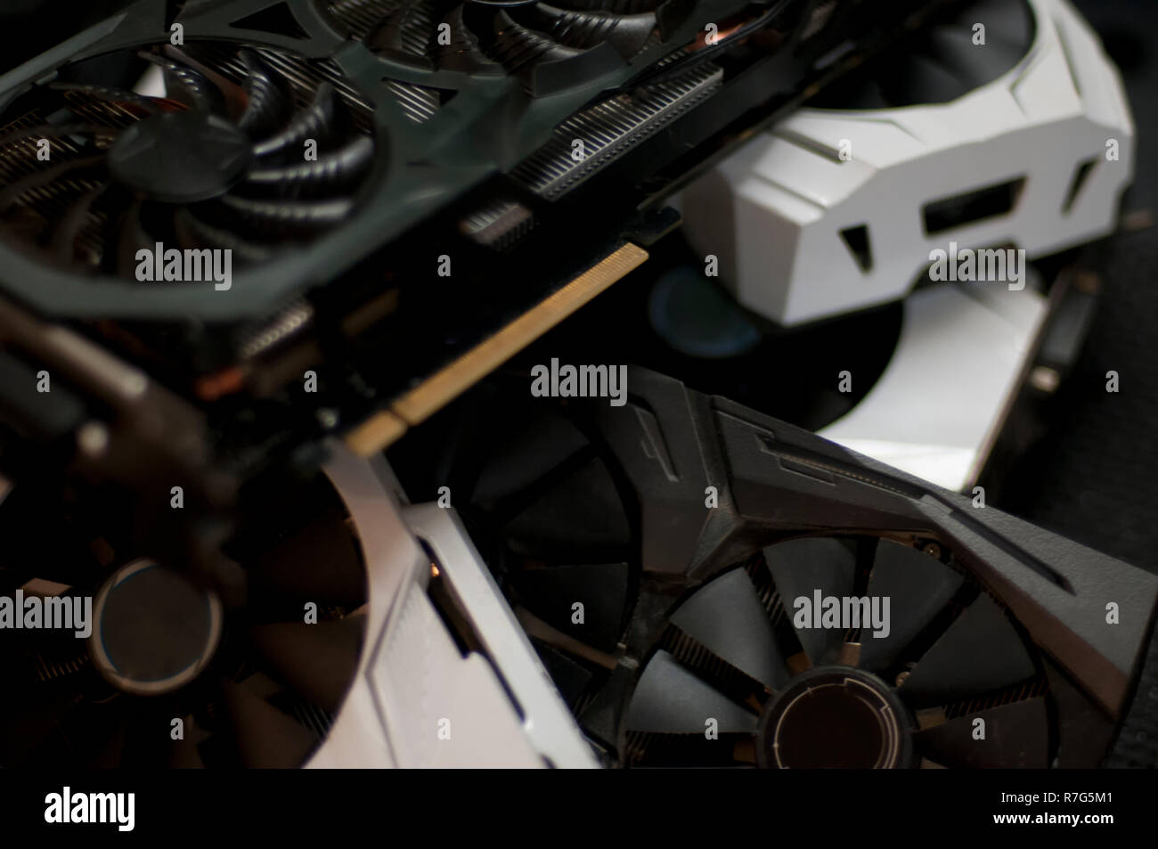 stock of video cards gpu for mining Stock Photo - Alamy