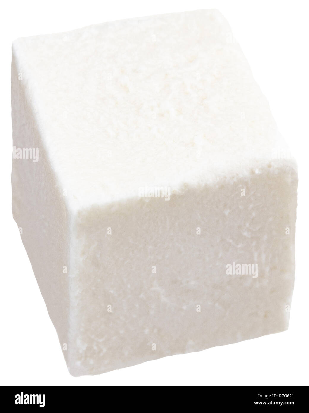 Cube of soft cheese isolated on a white background. With clipping path ...