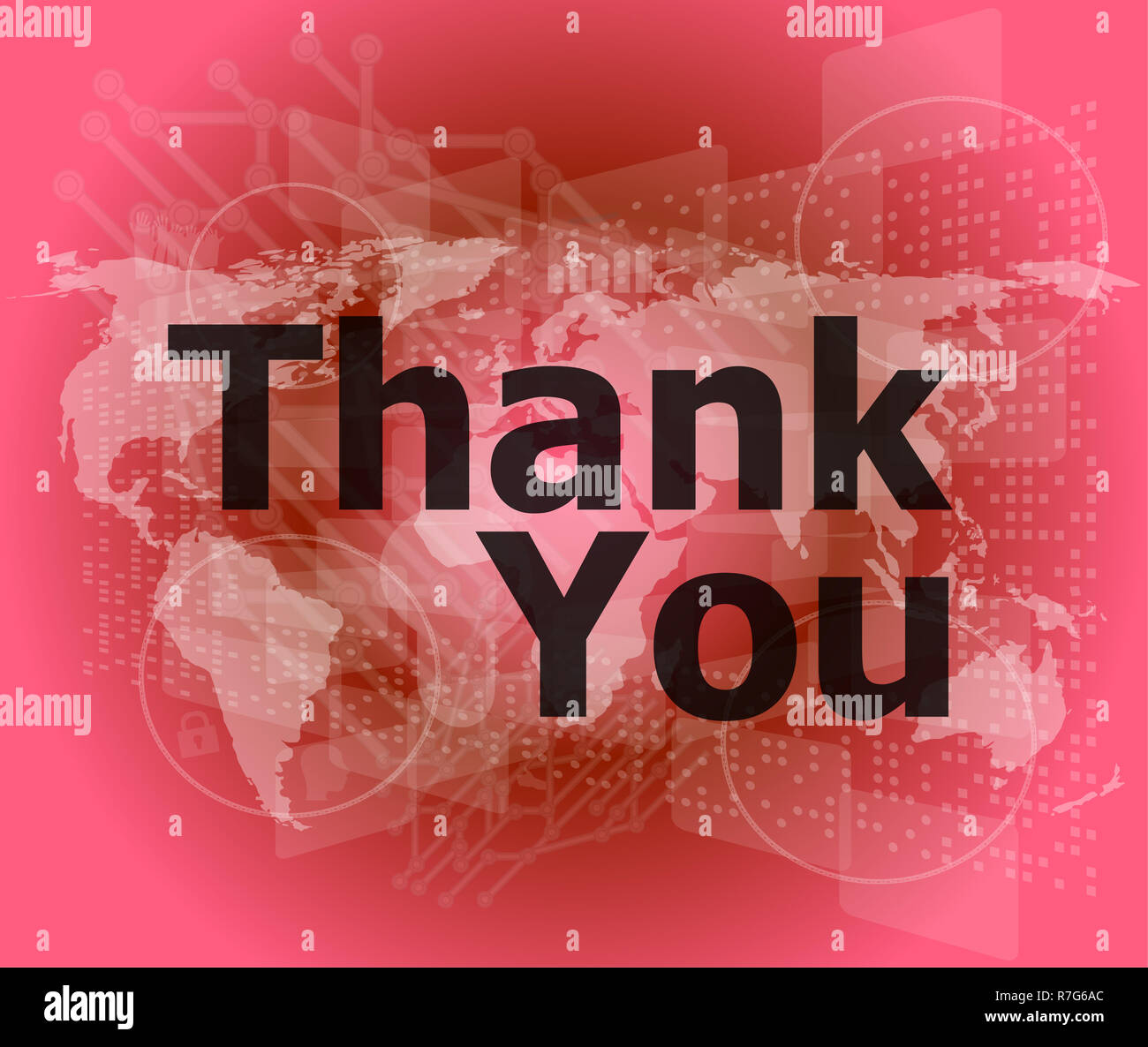 The word thank you on digital screen, social concept Stock Photo - Alamy