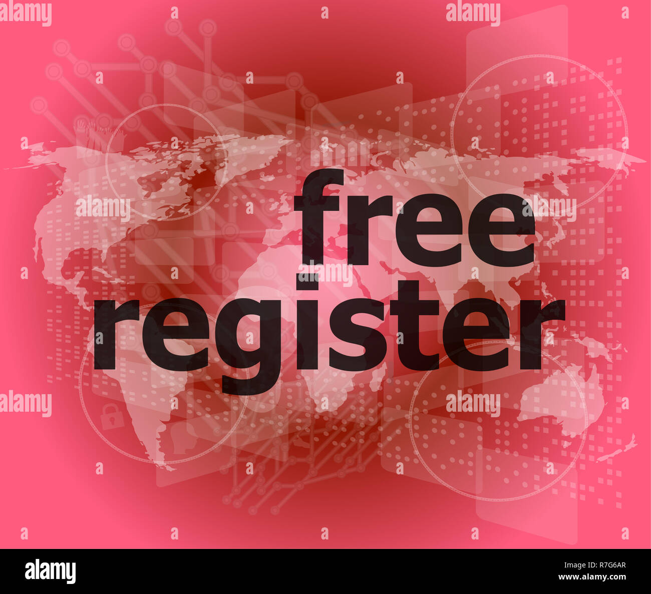 digital background with free register word. global internet concept ...