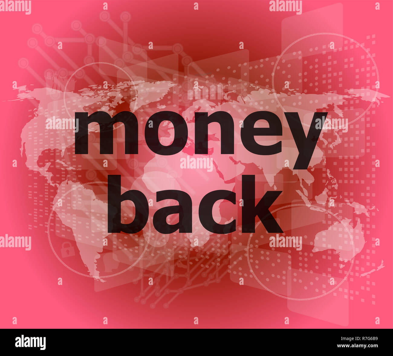 words money back on digital screen, business concept Stock Photo - Alamy