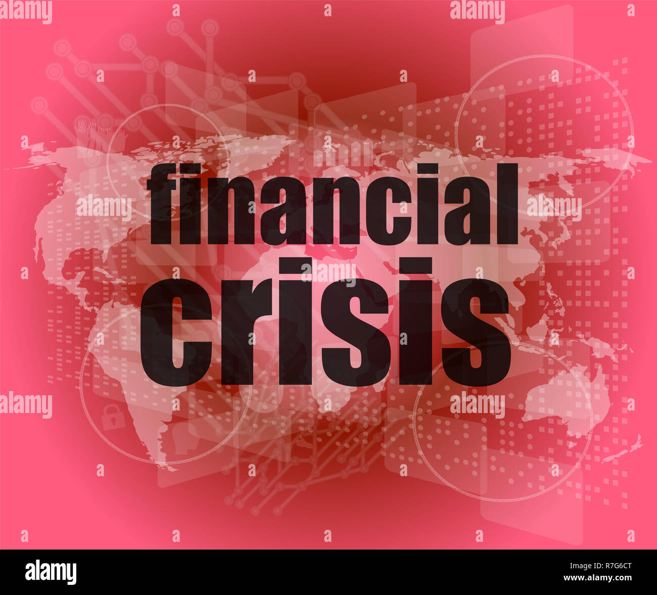 financial crisis concept - business touching screen Stock Photo - Alamy