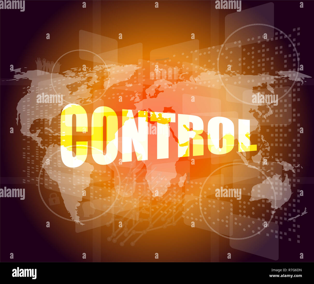 control word on digital touch screen interface hi technology Stock ...