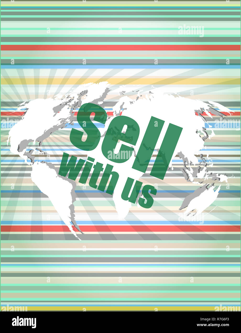 Sell with us word on digital screen Stock Photo - Alamy