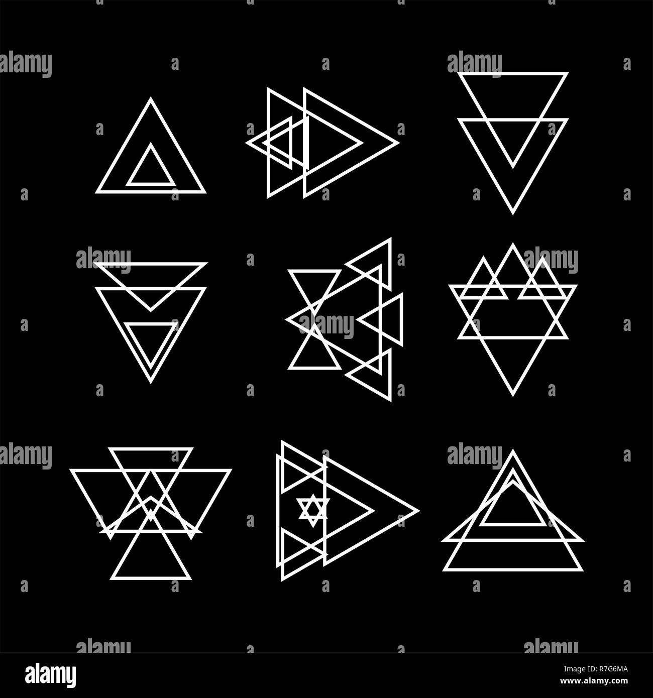 Collection of trendy geometric shapes. Geometric icons set Stock Photo ...