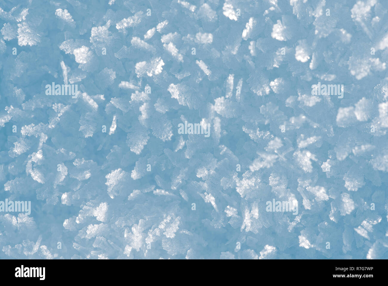Macro look of snow crystals. Winter background Stock Photo - Alamy