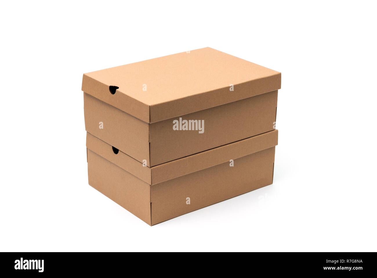 Brown cardboard shoes box with lid for shoe or sneaker product ...