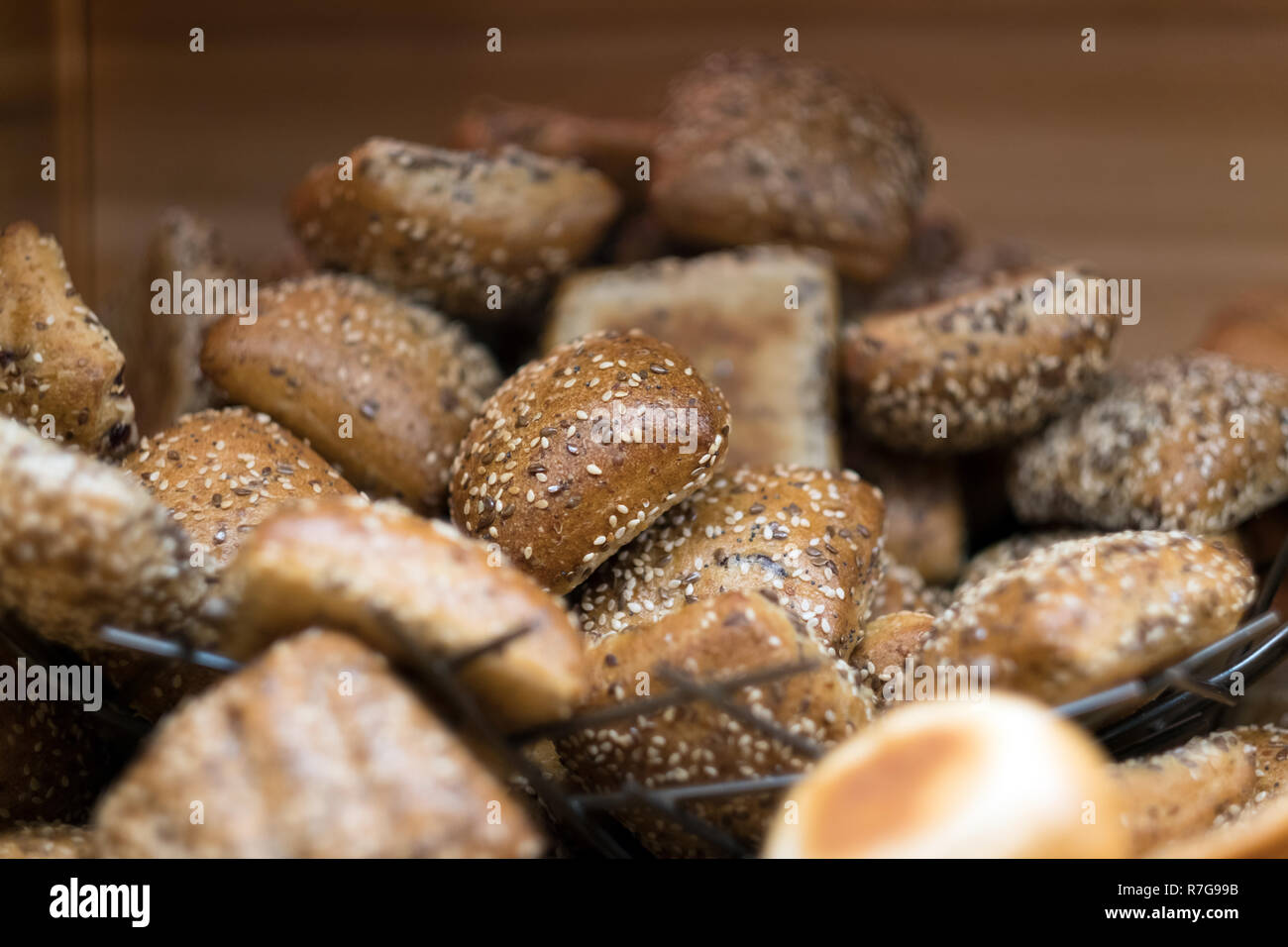 Pile of bread buns Stock Photo - Alamy