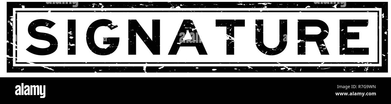 Grunge black signature word square rubber seal stamp on white background Stock Vector Image ...