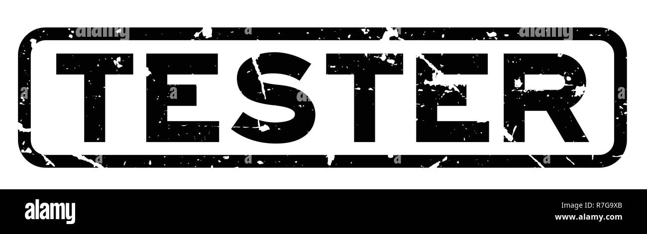 Grugne black tester word square rubber seal stamp on white background ...