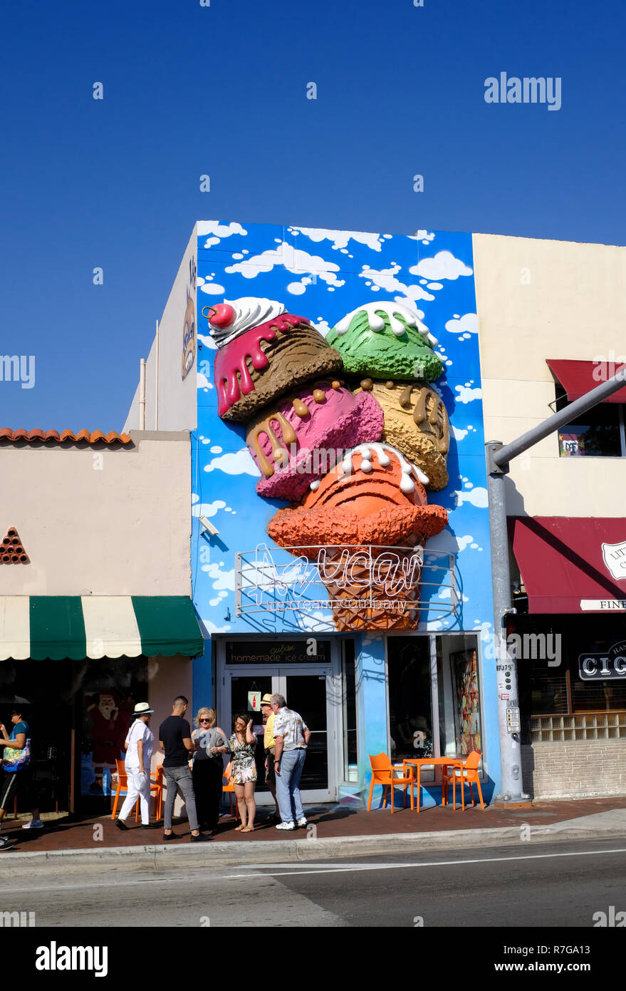 Azucar Ice Cream Parlor in Little Havana, Miami, Florida Stock Photo ...
