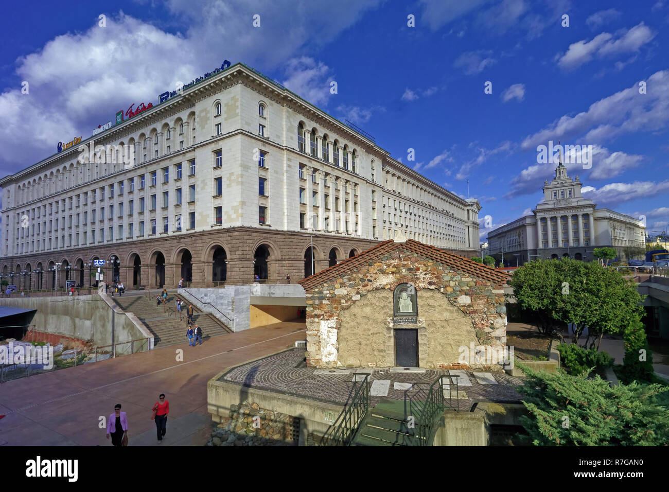 Tzum Department store, Church of St Petka of the Saddlers and the former party house in ...