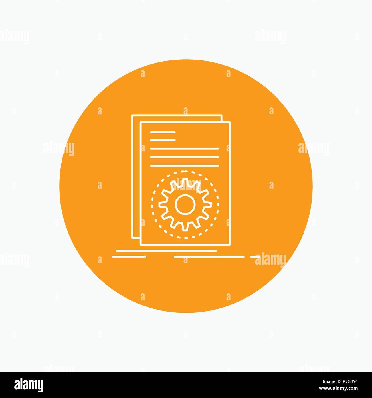 Code Executable File Running Script White Line Icon In Circle Background Vector Icon