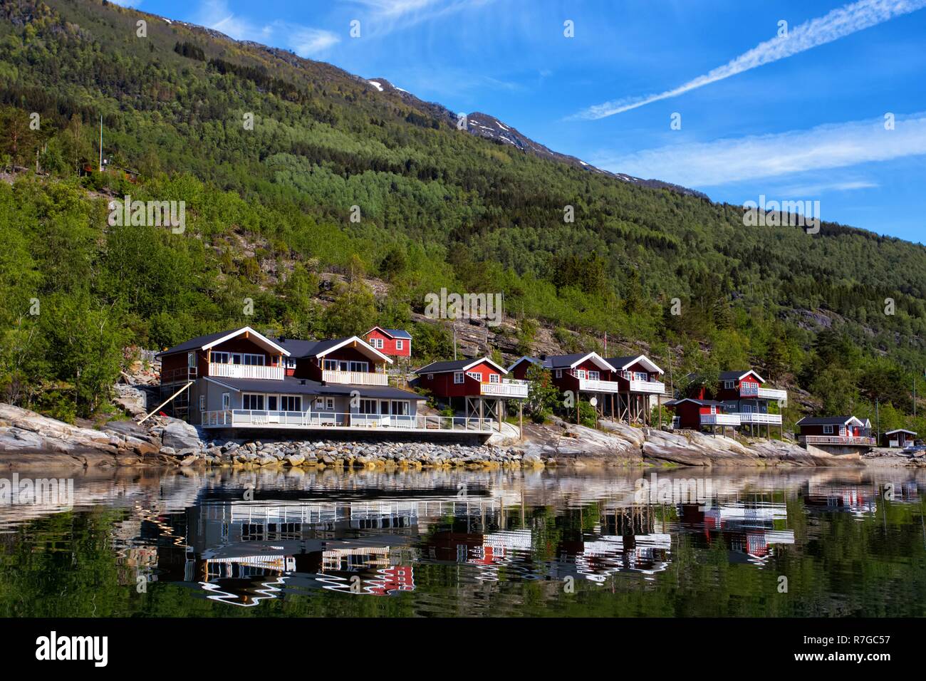 rorbuer - traditional norwegian red wooden house to stand at the ...