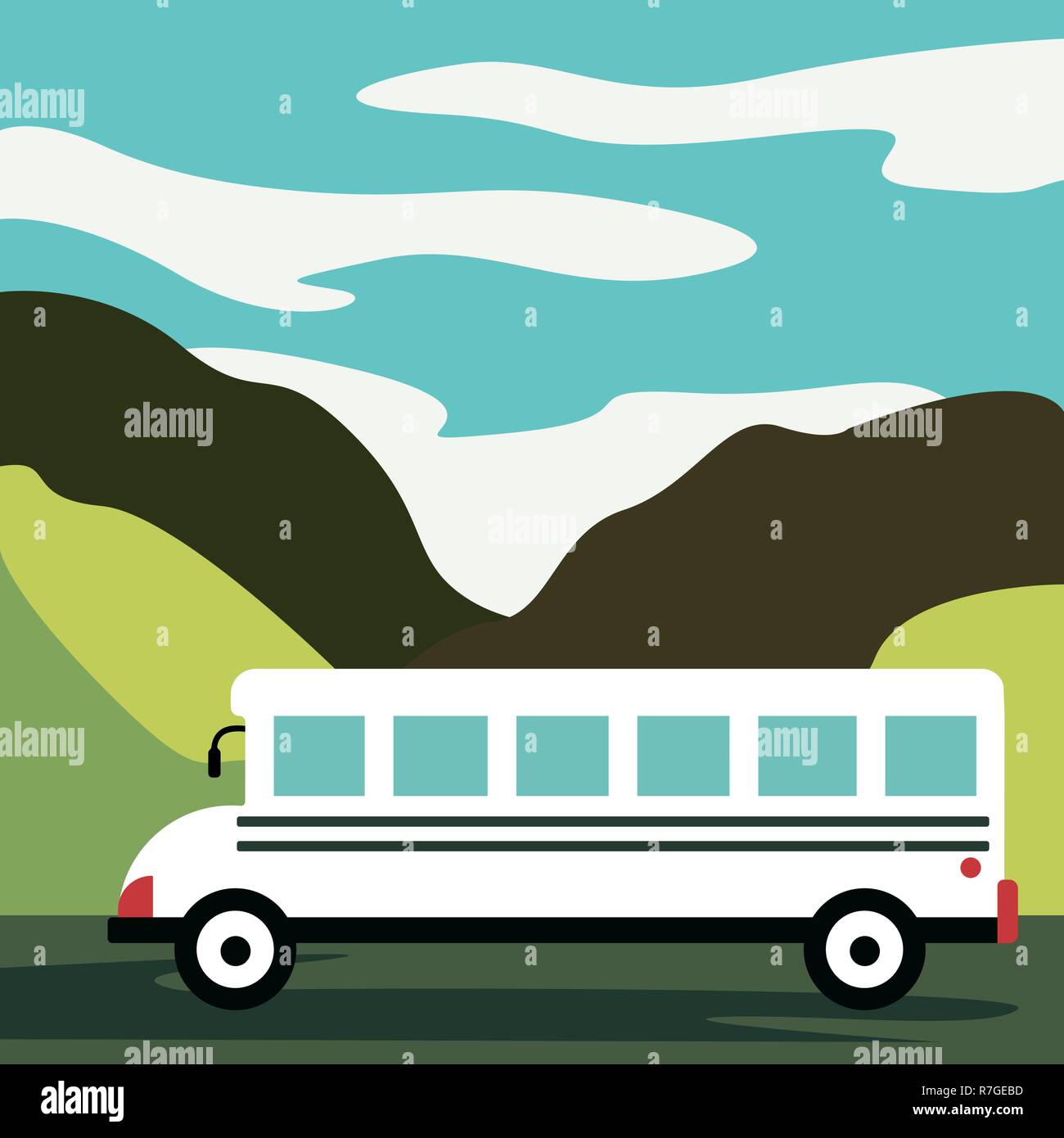 Bus stop in nature Stock Vector Images - Alamy