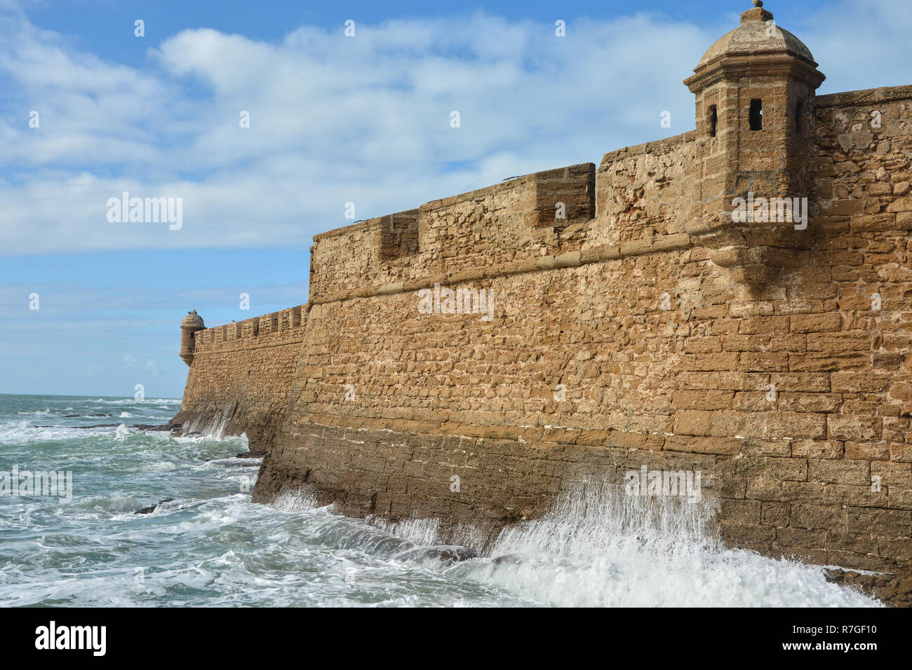 The fortress of San Sebastian (Castillo de San Sebastian) in Cadiz ...